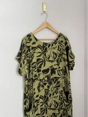 Free People | Dresses | Free People Womens Med Linen Blend Green ...